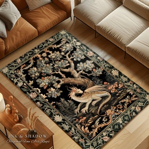 Fantasy Inspired Area Rug | Dark Academia Gothic Book Nook Decor ...