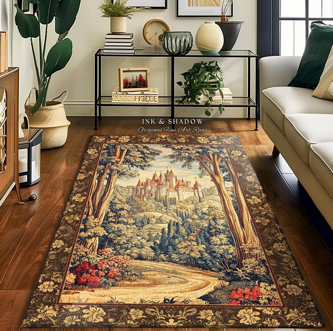 Book Nook Fairytale Castle Area Rug Woodland Fairycore Bohemian Rug ...