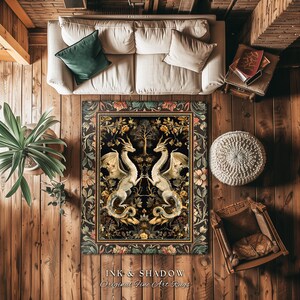 Fantasy Inspired Dragon Rug Victorian Gothic Decor | Enchanted Medieval ...