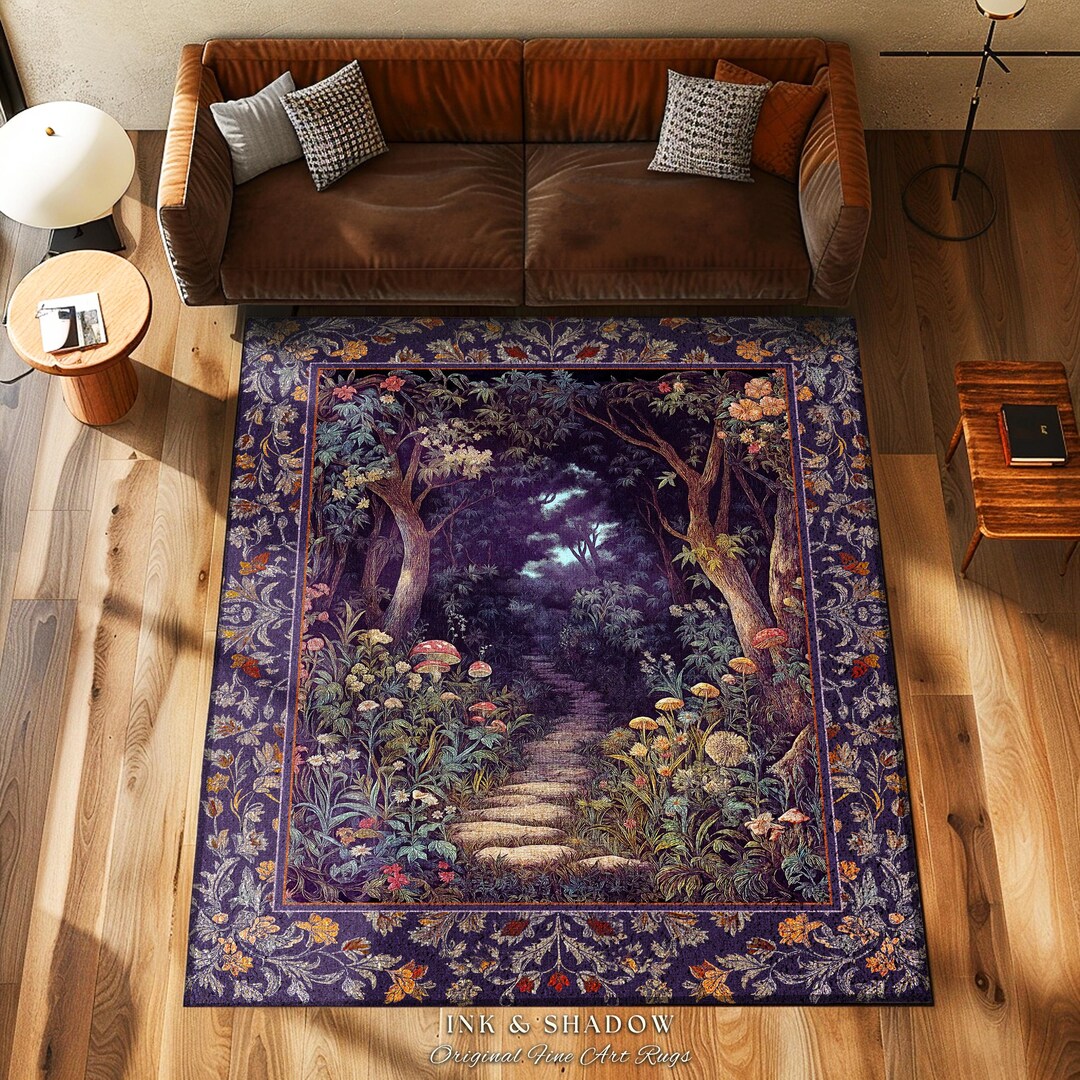 Magical Woodland Mushroom Rug Fairytale Theme Woodland Botanical ...