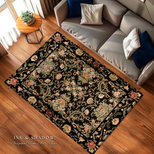 Floral Maximalism Accent Rug Boho Folklore Aesthetic Danish Home Decor ...