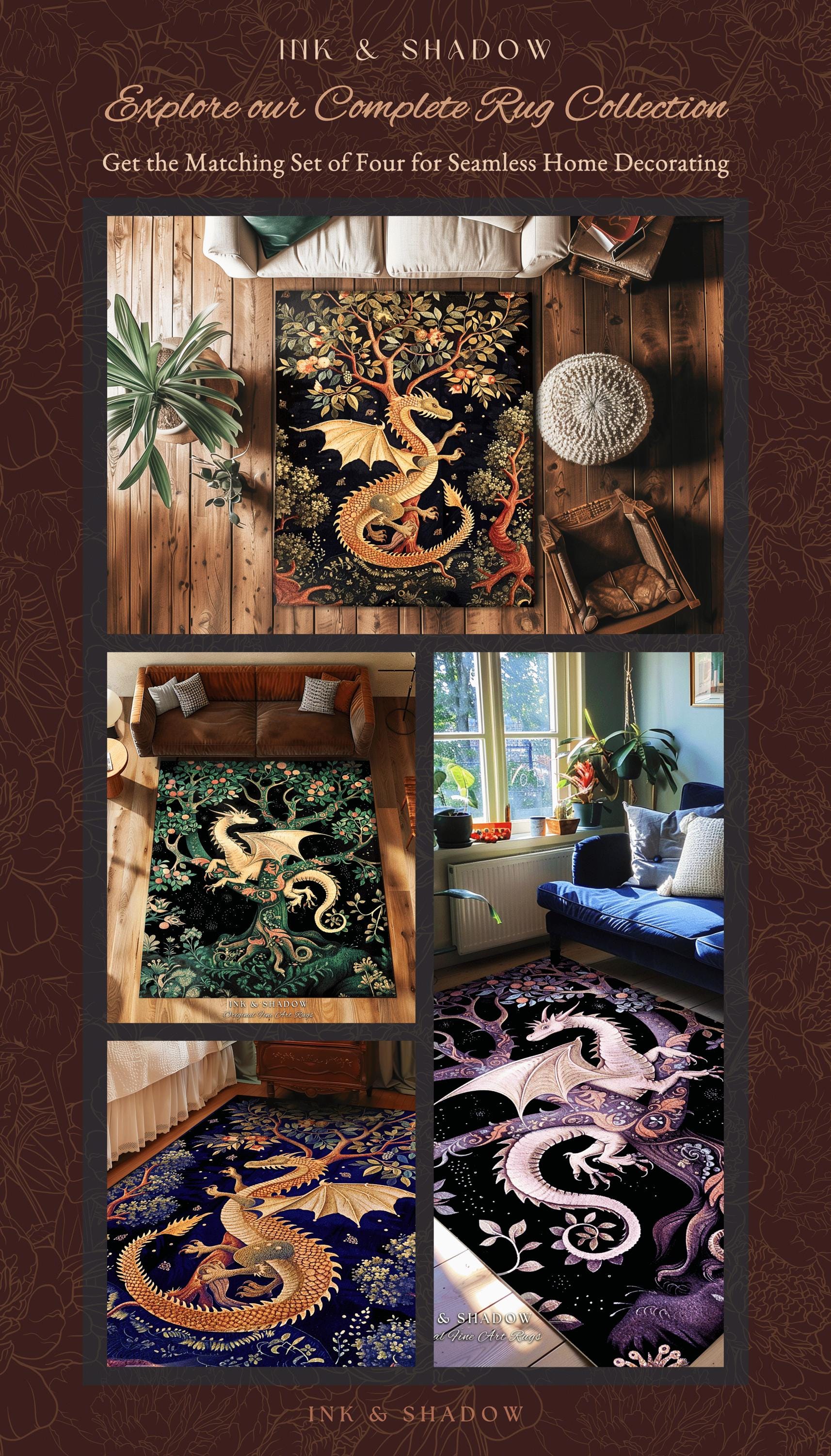Enchanted Forest Dragon Runner Dark Woodland Gothic Forestcore Rug ...