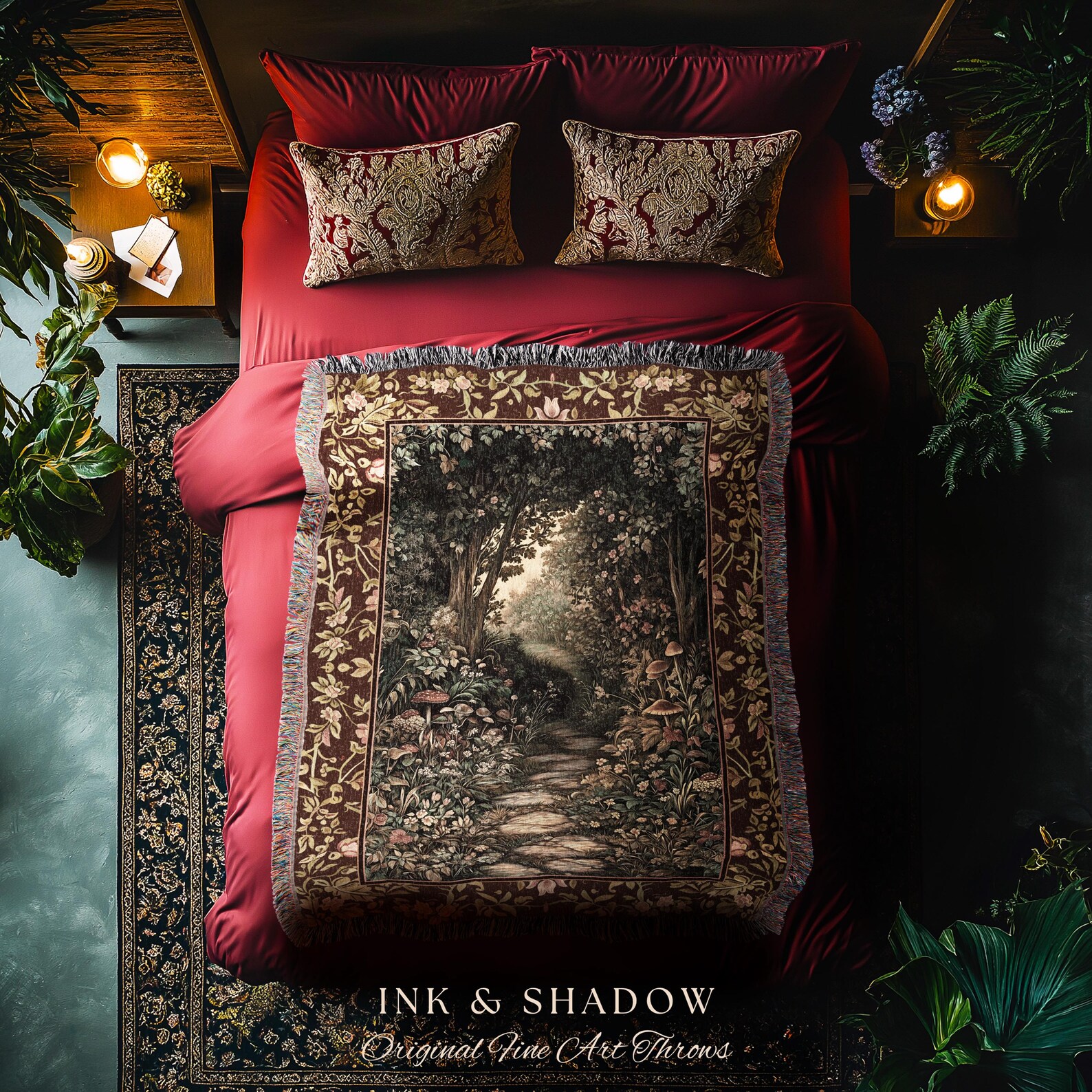 Fairy Ethereal Forest Tapestry Blanket Mystic Dark Academia Folklore ...