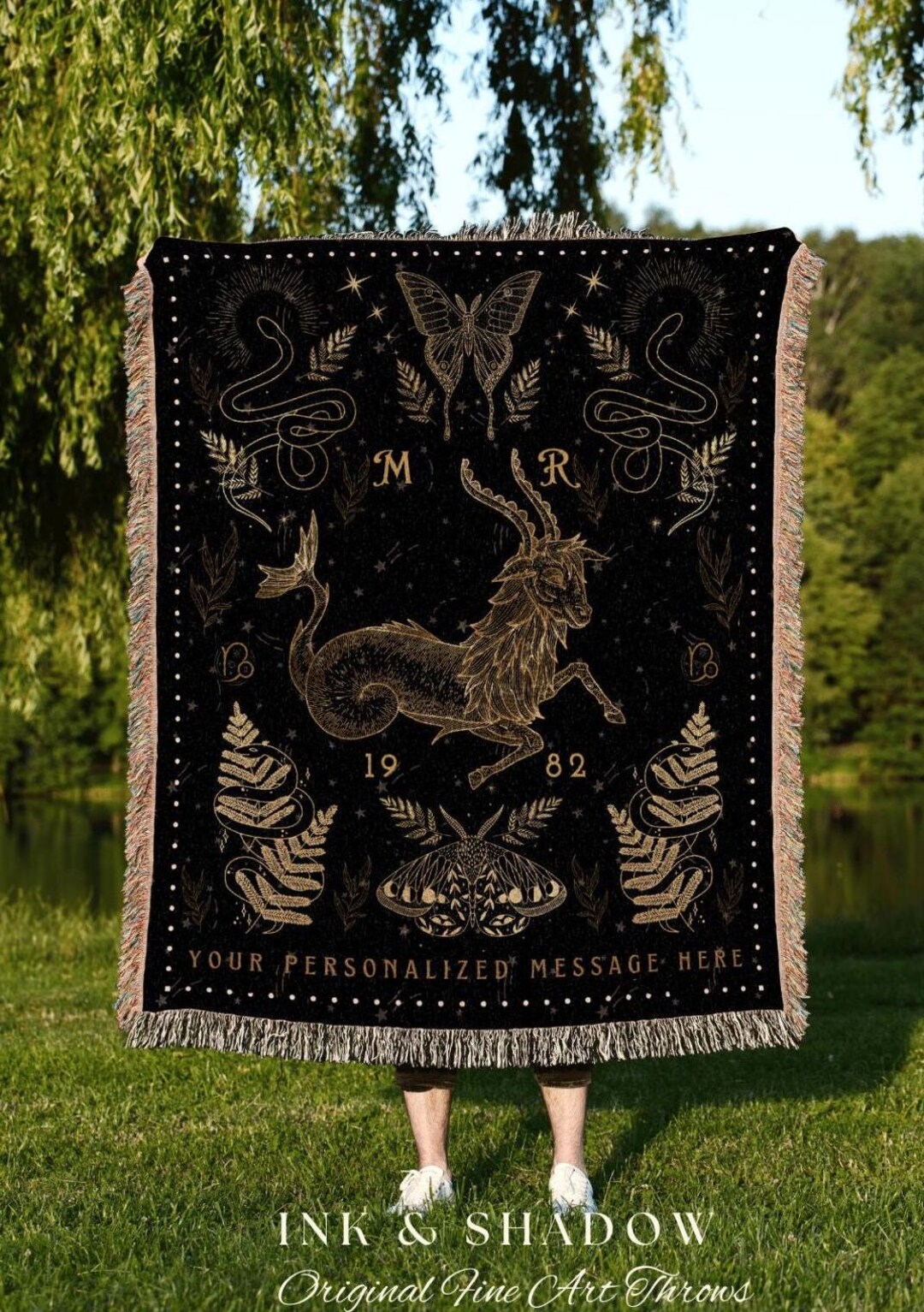 Capricorn Blanket Custom Star Sign | Capricorn Tapestry Custom Zodiac ...