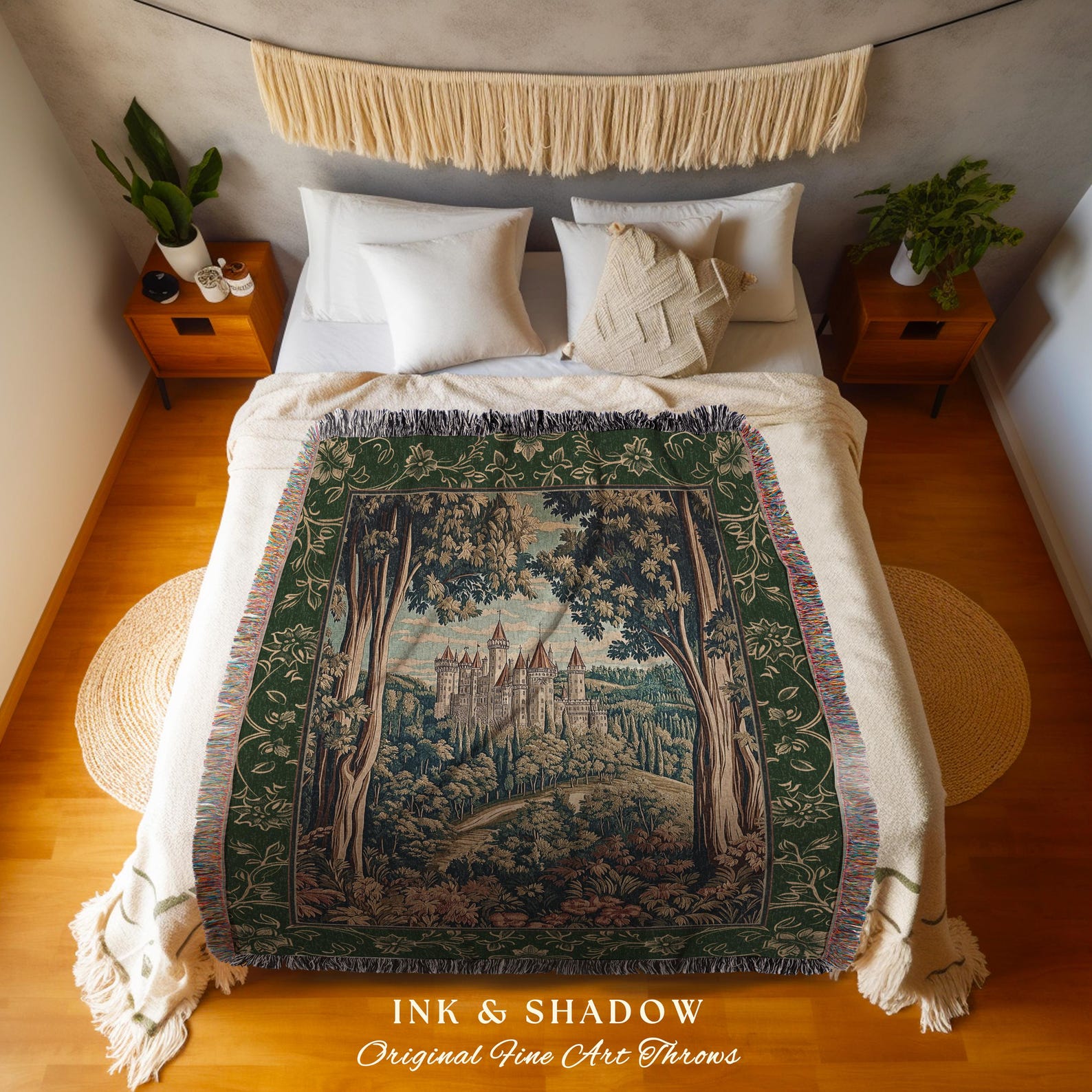 Fairytale Aesthetic Castle Tapestry Blanket Fairycore Folklore Inspired ...