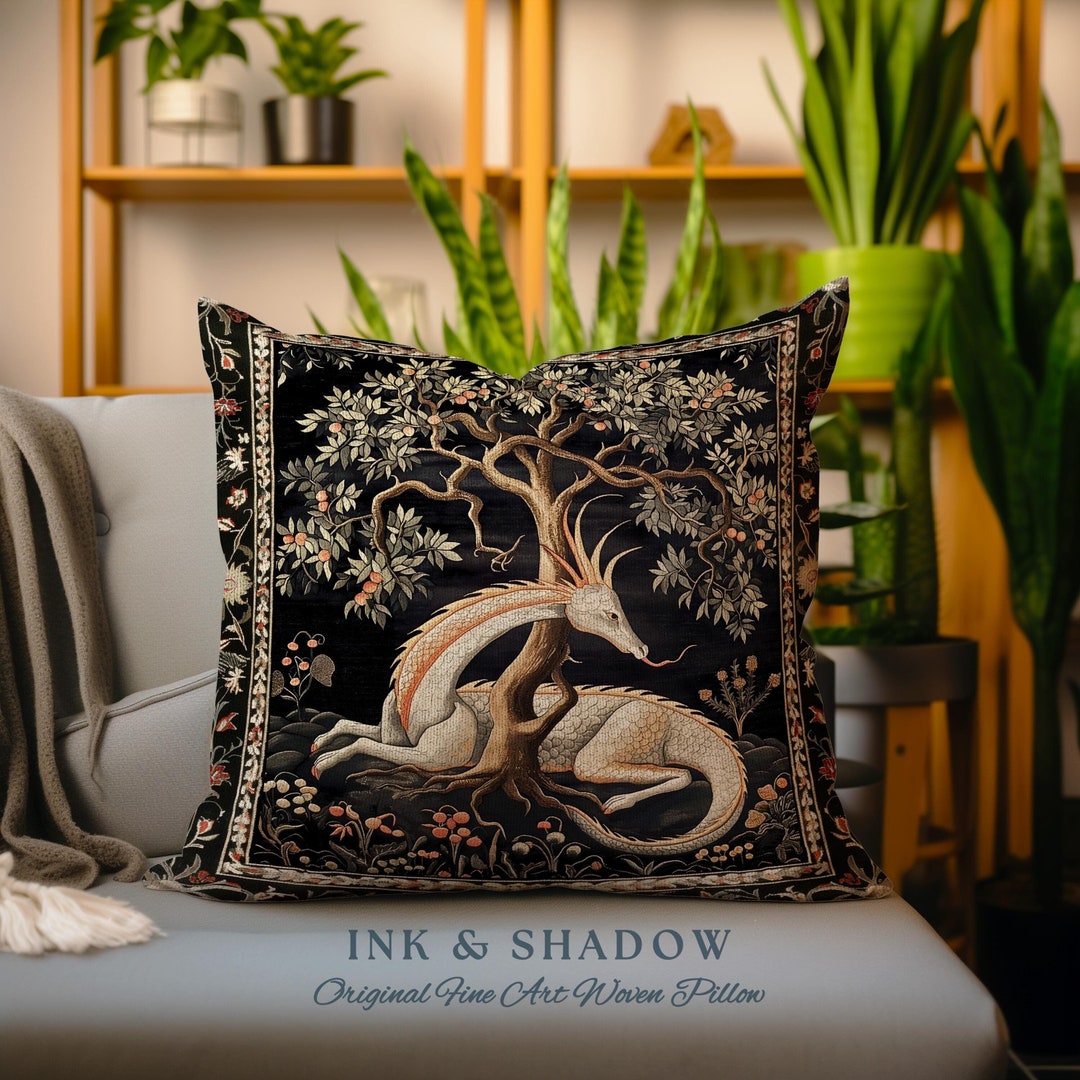 Folklore Dragon Pillow Mystical Medieval Aesthetic Cottagecore ...