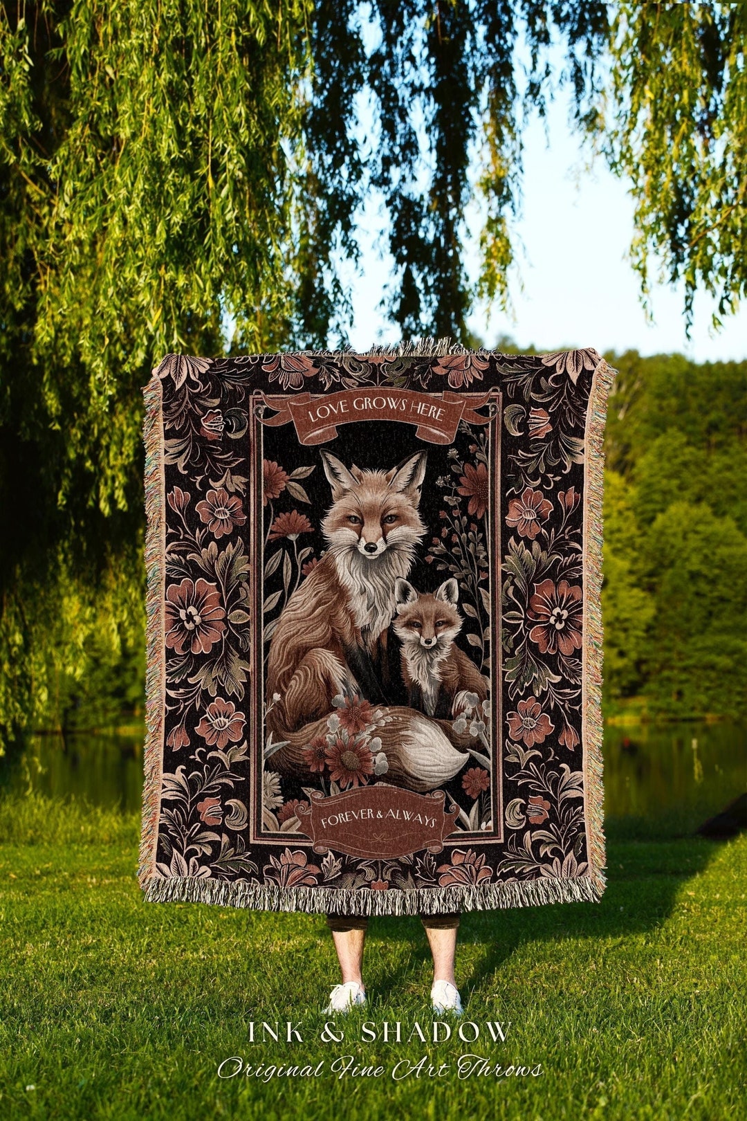 Custom Fox Parent & Child Blanket for Mom or Dad Meaningful Gift, Cozy ...
