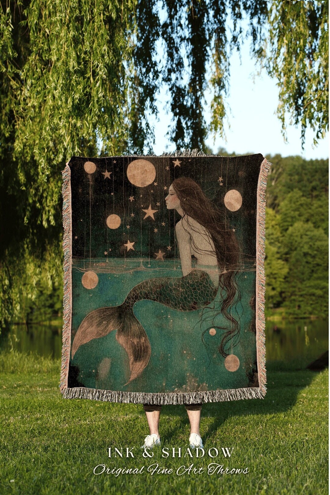 Fairy Aesthetic Mermaid Blanket | Mermaidcore Bedroom Celestial Sea ...