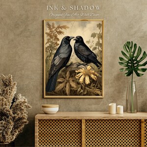 Crow Art Poster Print Gothic Room Decor Crowcore Decor Dark Academia ...