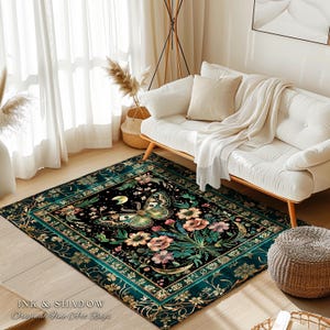 Ethereal Moth Rug Witchy Aesthetic Room Decor | Gothic Art Whimsical ...