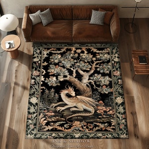 Fantasy Inspired Area Rug | Dark Academia Gothic Book Nook Decor ...