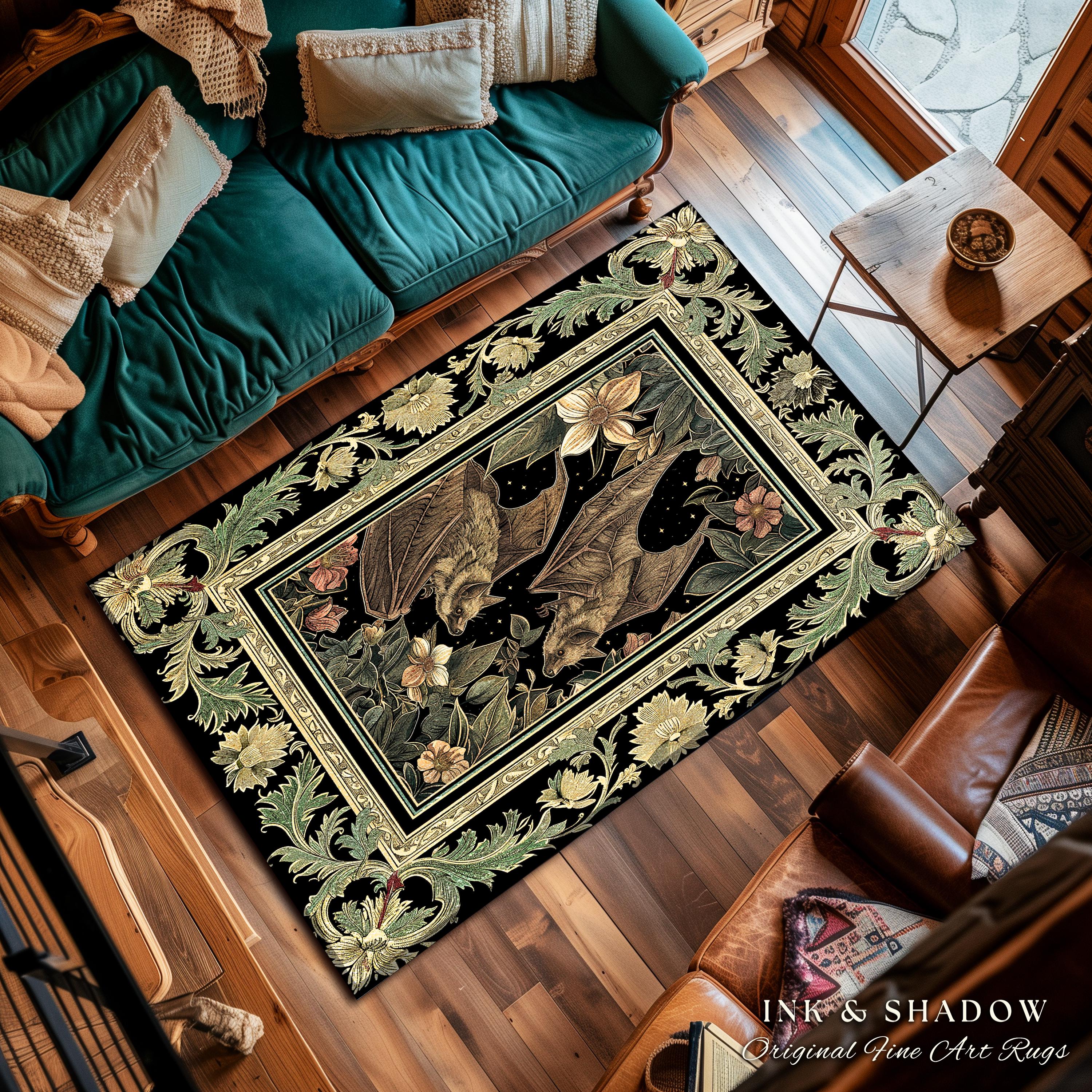 Cottagegoth Goblincore Bat Lovers Rug Gothic Cottagecore Decor | Dark ...