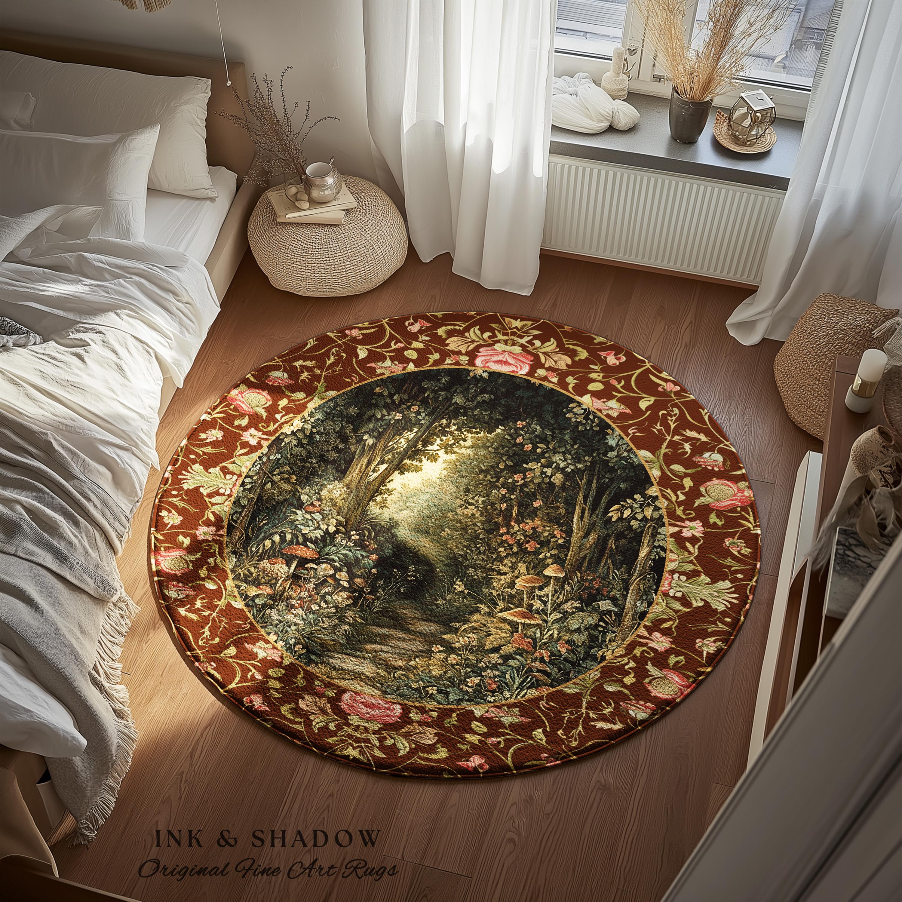 Fairy Ethereal Forest Round Area Rug | Mystic Dark Academia Folklore ...