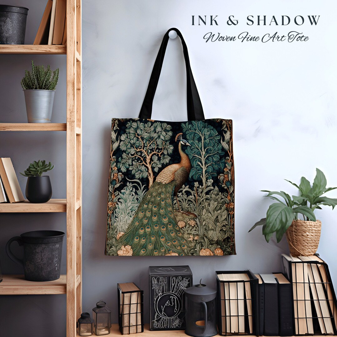 Medieval Peacock Whimsical Tote William Morris Inspired Tote Bag ...