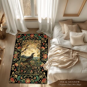 Dark Floral Raven Rug Victorian Gothic Room Decor William Morris ...
