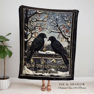 Winter Crowcore Blanket Dark Academia Home Decor Goth Christmas ...