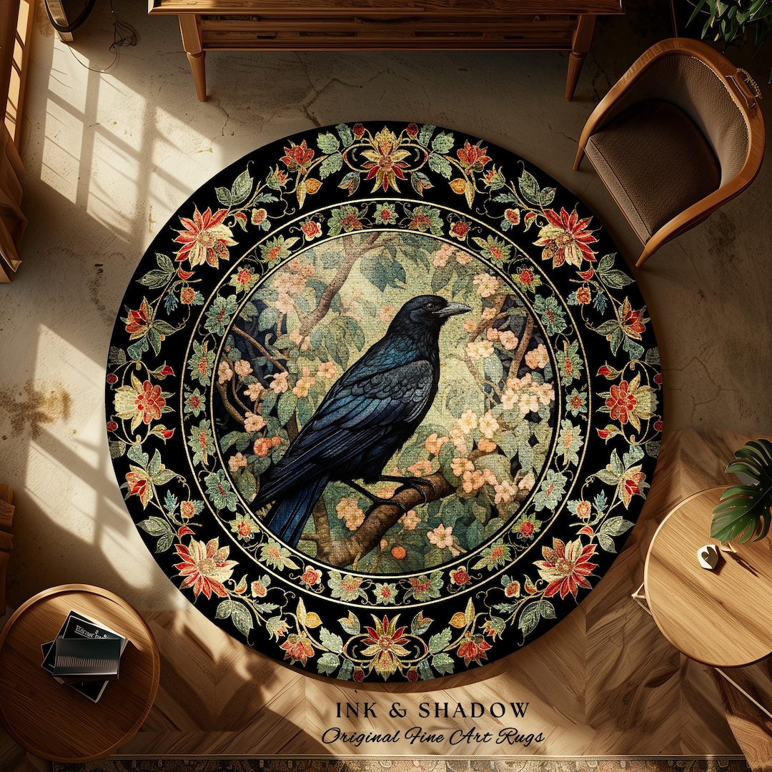 Dark Academia Crowcore Rug | Ethereal Bedroom Decor William Morris ...