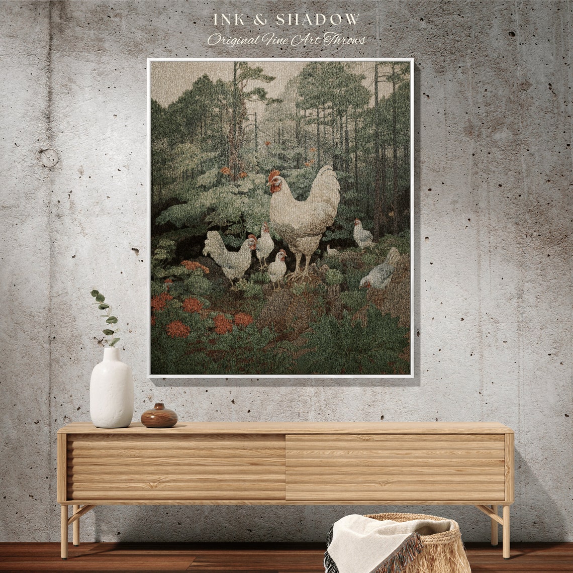 Rustic Farmhouse Chicken Tapestry Blanket | Funny Chicken Mom Gift ...