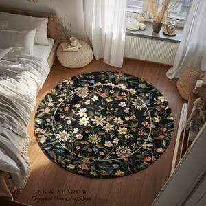 Floral Folk Art Area Rug | Scandinavian Wildflower Aesthetic Danish ...