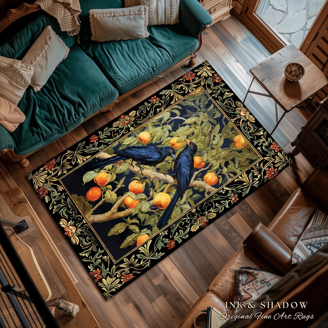 Crow Core Gothic Area Rug | Ethereal Bedroom Decor William Morris ...
