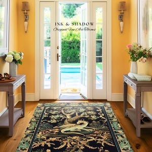 Ethereal Dragon Art Runner Rug Enchanted Aesthetic Fantasy Forest ...