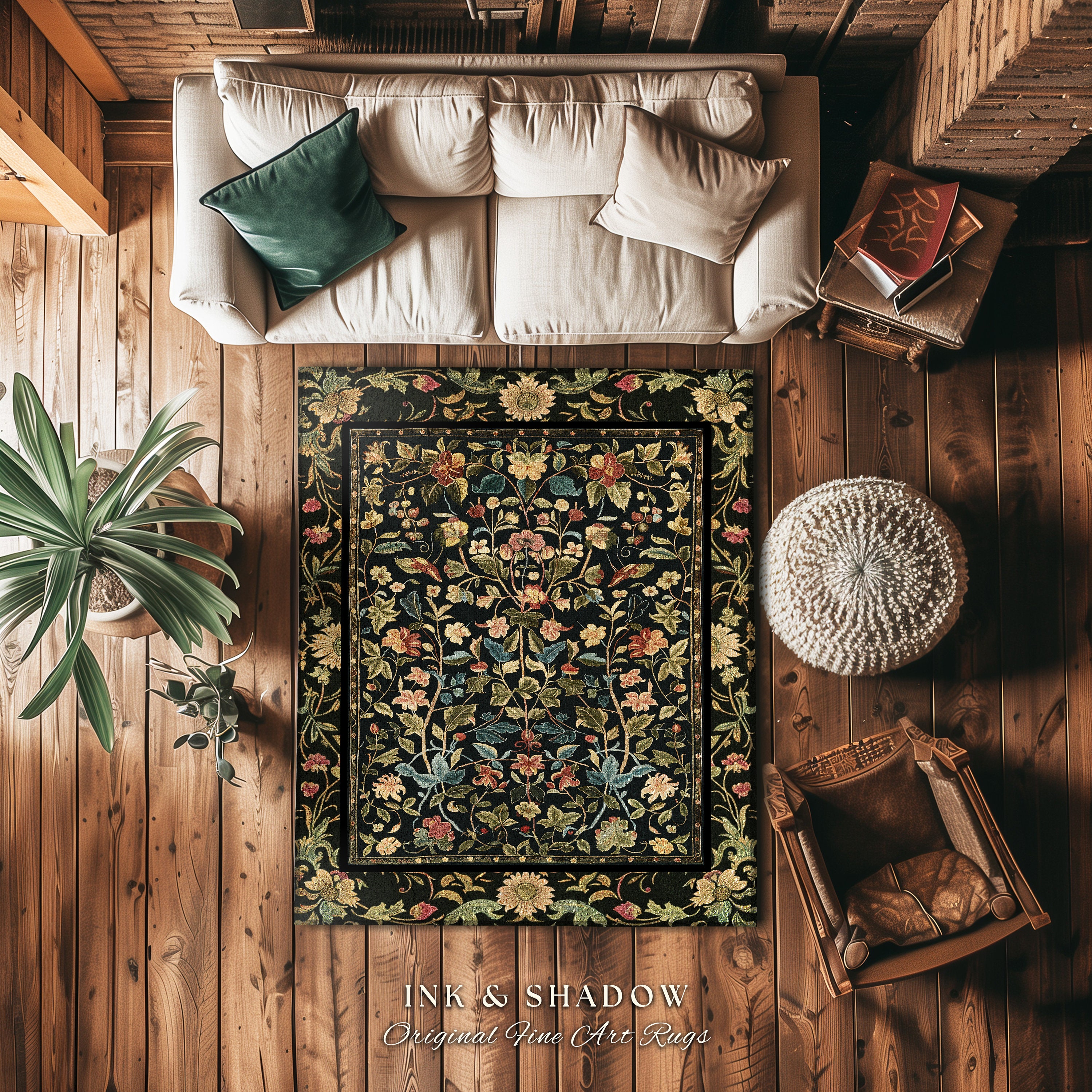 Bedroom Floor Mat Cottagecore | Bohemian Aesthetic Living Room Home ...
