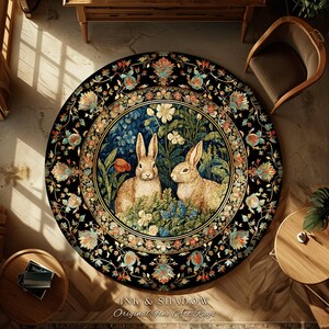 Cottagecore Bunnies Spring Rug | Woodland Room Decor William Morris ...