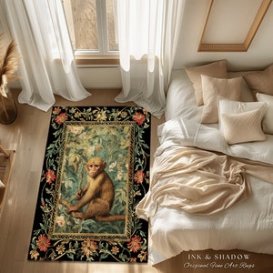 Pastel Botanical Monkey Rug | Woodland Gothic Room Decor William Morris ...