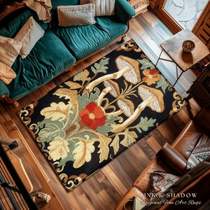 Woodland Fungi Living Room Rug Mushroom Bedroom Boho Living Room Home ...