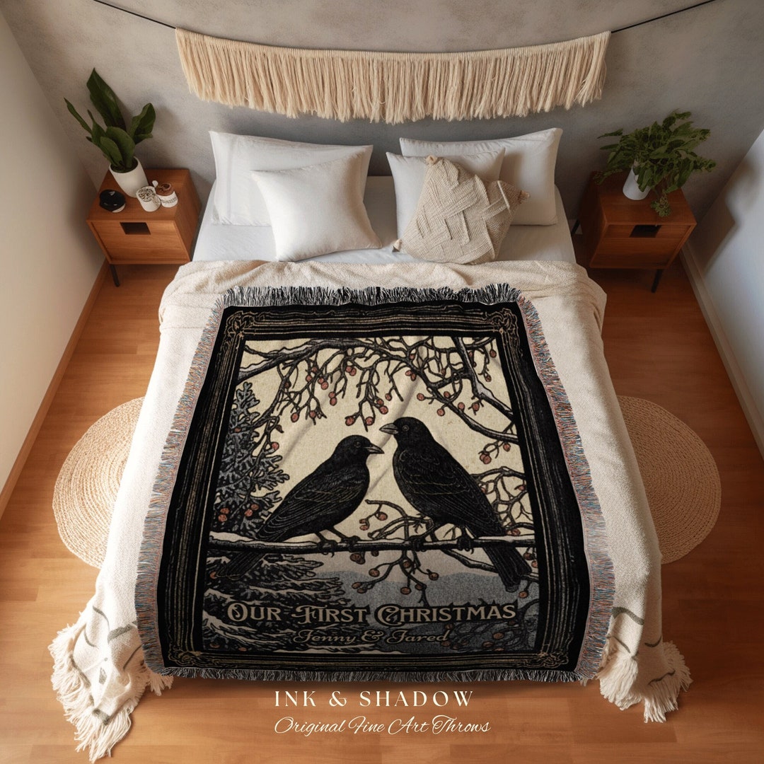 Crow Core Blanket Custom Dark Academia Home Decor Goth - Etsy
