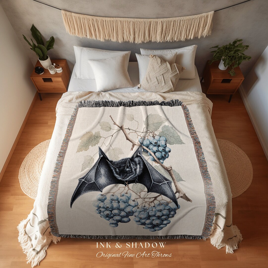 Pastel Blue Blanket Woven Tapestry Pastel Blue Bedding | Blueberry Bat ...