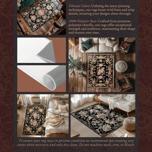 Trendy Aesthetic Boho Rug Indie Floral Aesthetic Living Room Danish Home Decor Rustic ...