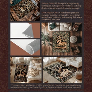 Fantasy Inspired Dragon Rug Victorian Gothic Decor Enchanted Medieval ...