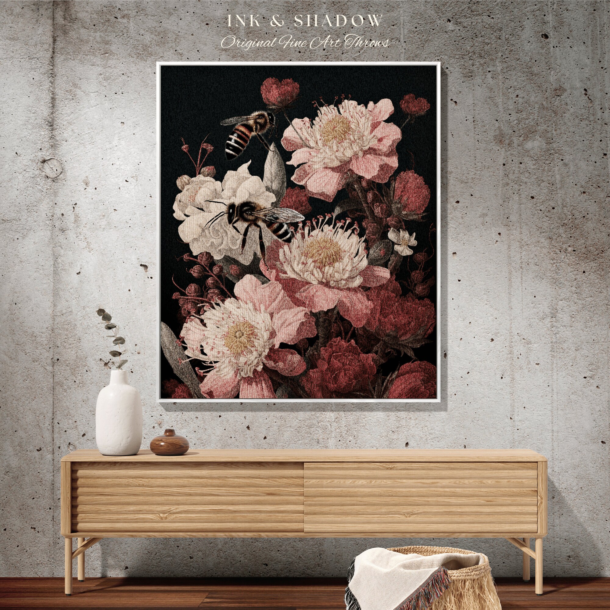 Victorian Gothic Bee Tapestry Woven Wall Hanging Vintage - Etsy