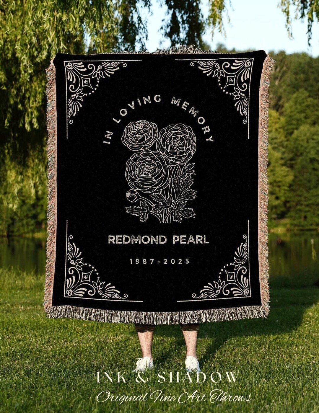 Memorial Blanket Woven | in Loving Memory Gift Sympathy Blanket Woven ...