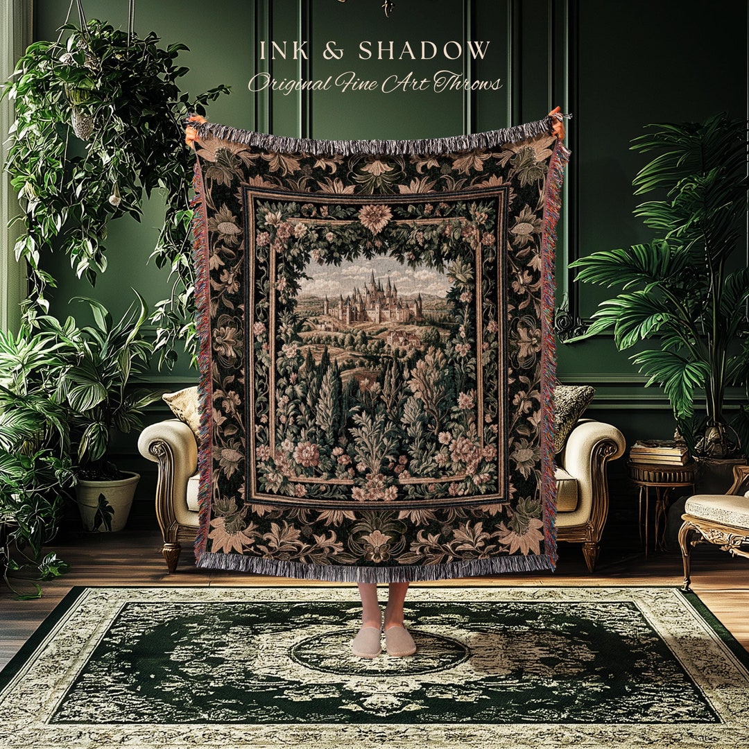 Dark Academia Victorian Royal Tapestry | Fantasy Blanket Woven Decor ...
