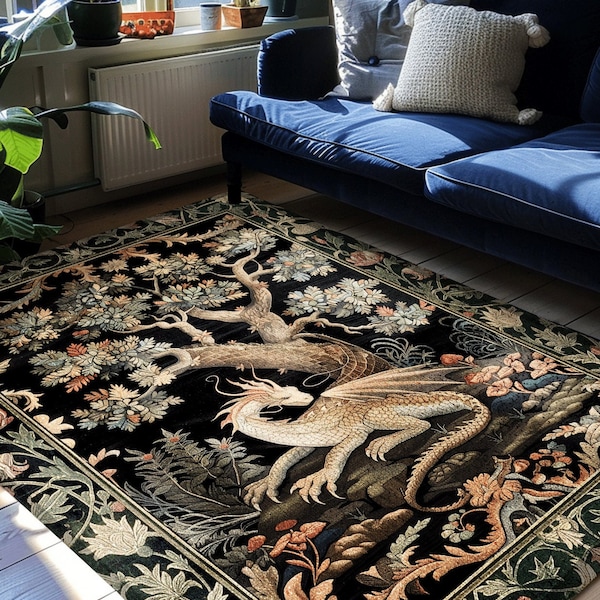 Aesthetic Dragon Rug - Etsy