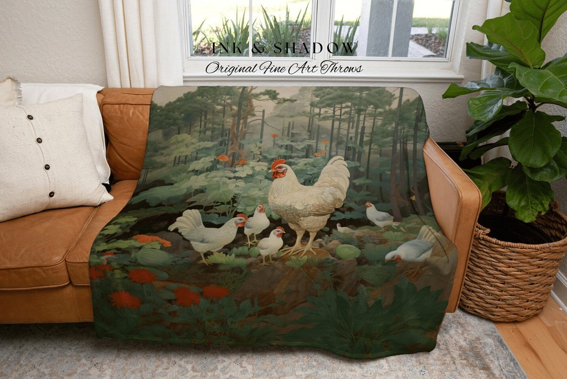 Rustic Farmhouse Chicken Tapestry Blanket | Funny Chicken Mom Gift ...