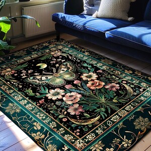 Ethereal Moth Rug Witchy Aesthetic Room Decor | Gothic Art Whimsical ...
