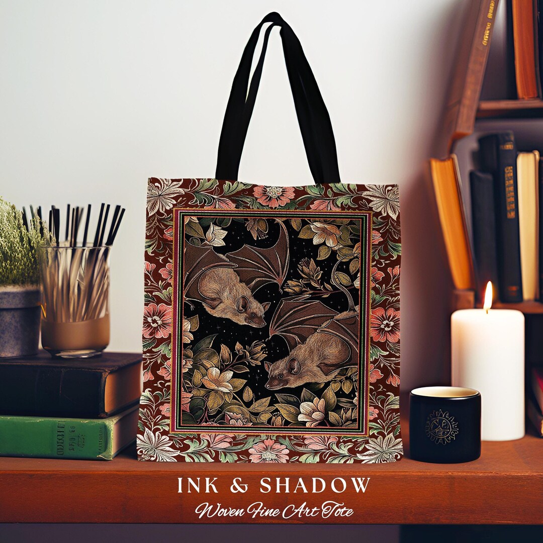 Celestial Bat Tote Bag Gothic Gift for Goths Dark Cottagecore Dark ...