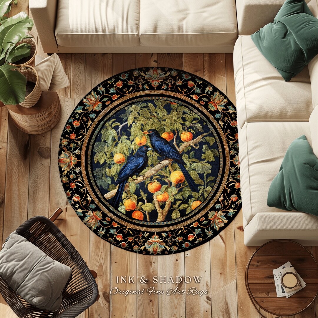 Woodland Gothic Raven Rug Crowcore Home Decor Cottagegoth Moody ...