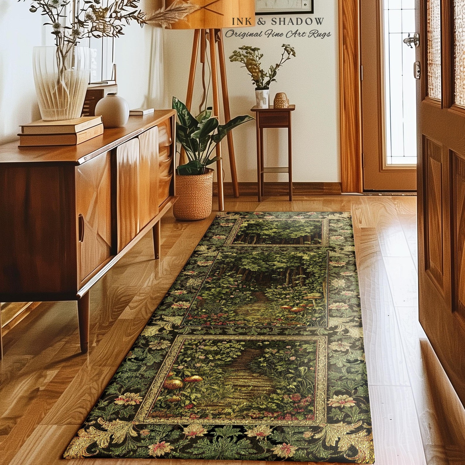 Fairytale Forest Botanical Round Rug | Mystic Aesthetic Woodland Home ...