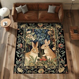 Bunnies in the Woodland Rug Spring Bunnies Room Decor William Morris ...