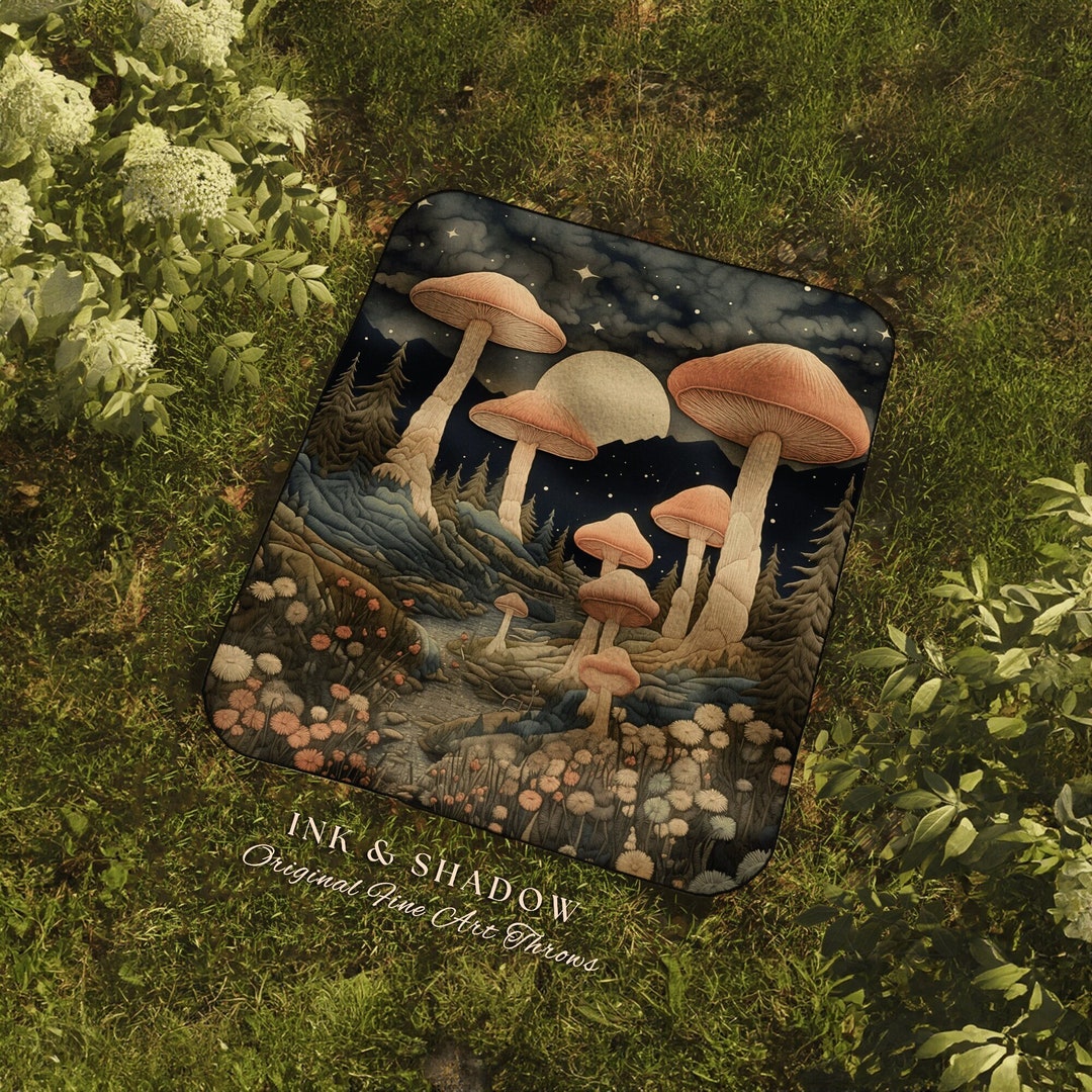 Fairy Aesthetic Nature Blanket Cozy Gift for Mushroom Lover Whimsical ...