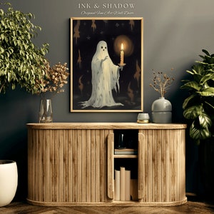 Vintage Victorian Gothic Ghost Art Print Dark Academia Wall Decor ...