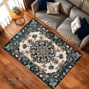Bohemian Blue Area Rug | Eclectic Living Room Pastel Blue Home Decor ...