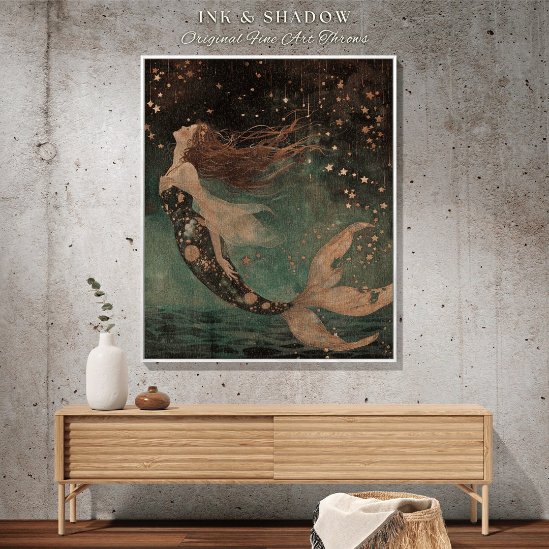 Selkie Woven Tapestry | Mermaidcore Bedroom Celestial Sea Witch ...