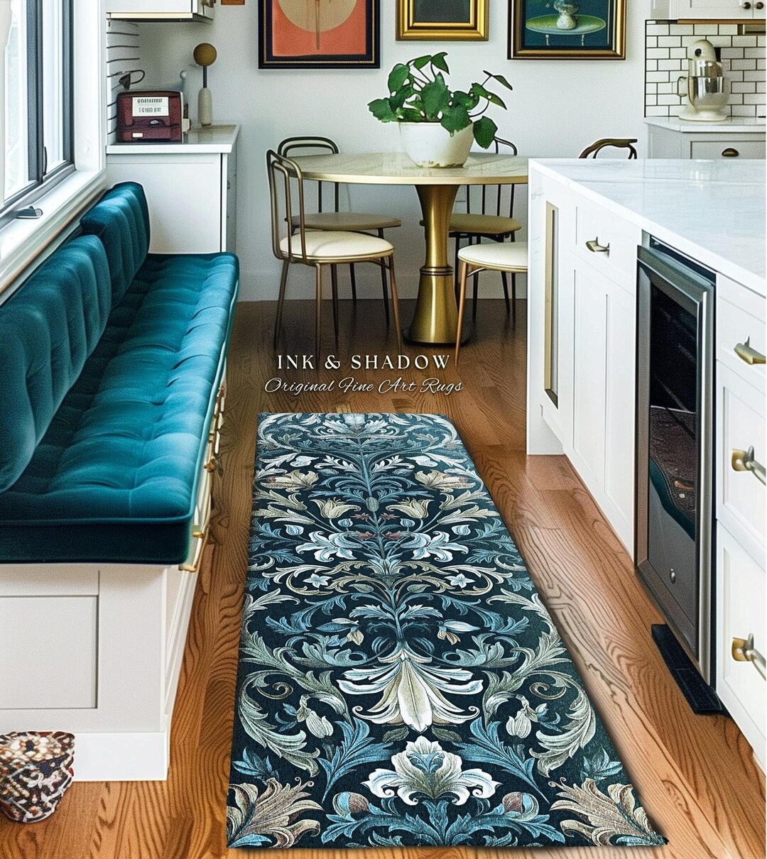 Cool Cottagecore Runner Rug | Art Deco Area Rug Accent Maximalist ...