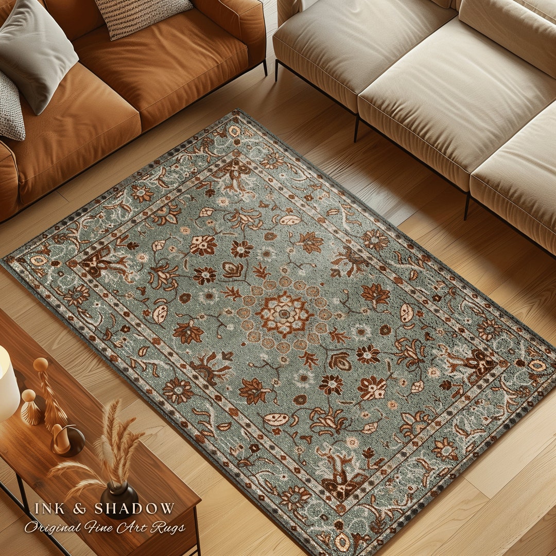 Fairycore Aesthetic Rustic Area Rug Aestheetic Living Room Pastel Blue ...