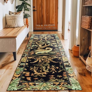 Ethereal Dragon Art Runner Rug Enchanted Aesthetic Fantasy Forest ...